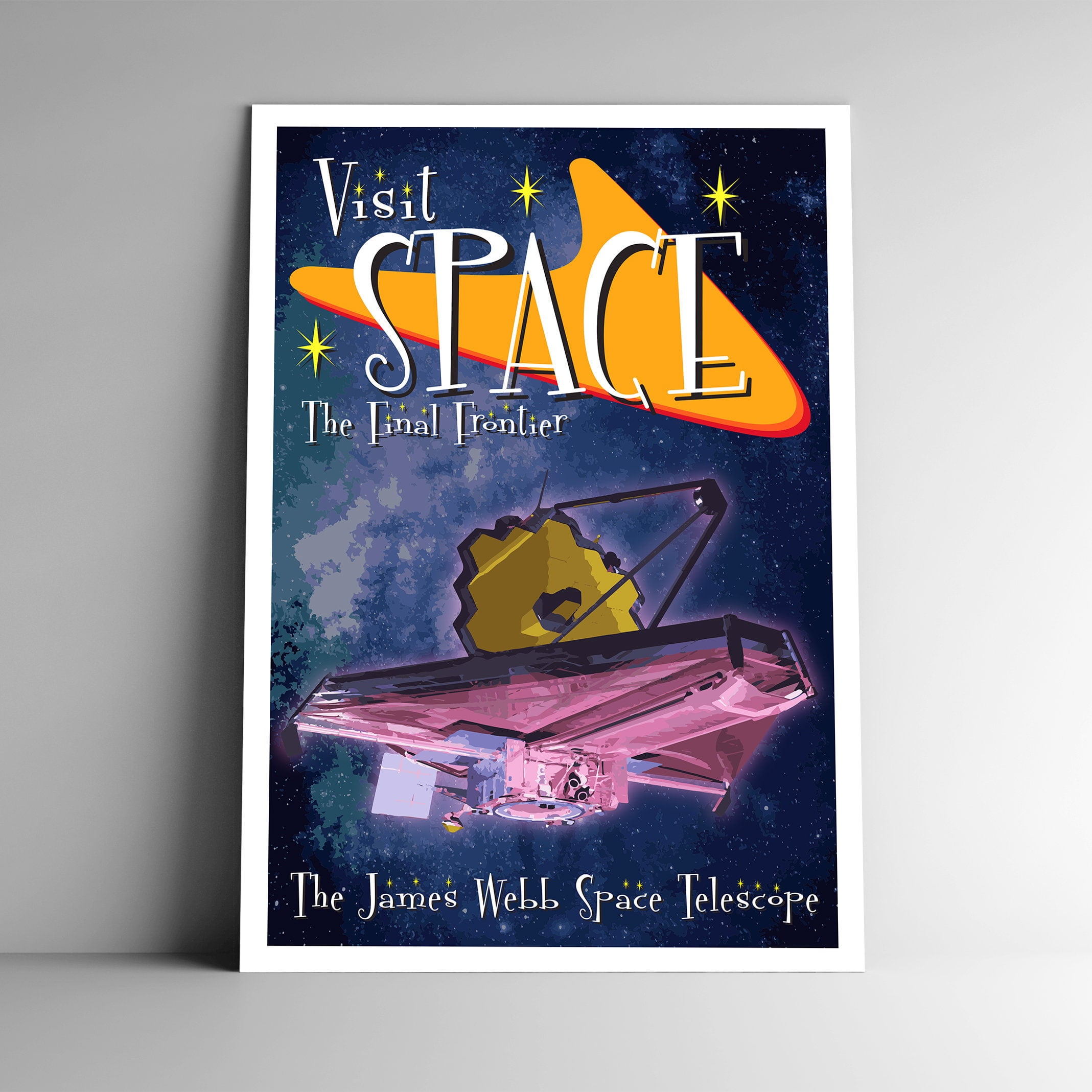 James Webb Space Telescope Visit Space 1950s Retro Style Travel Poster ...