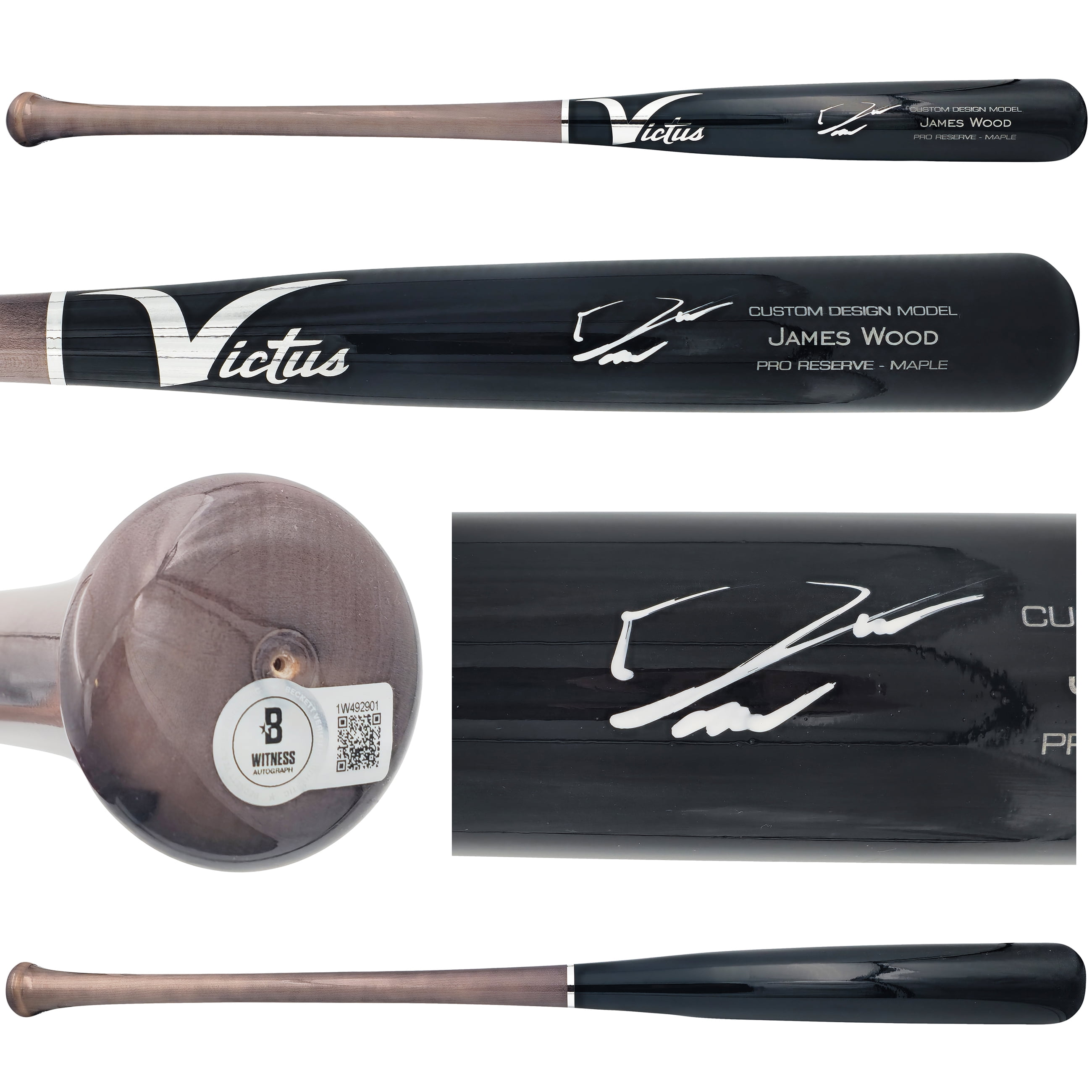 James Wood Autographed Black Victus Player Model Baseball Bat ...