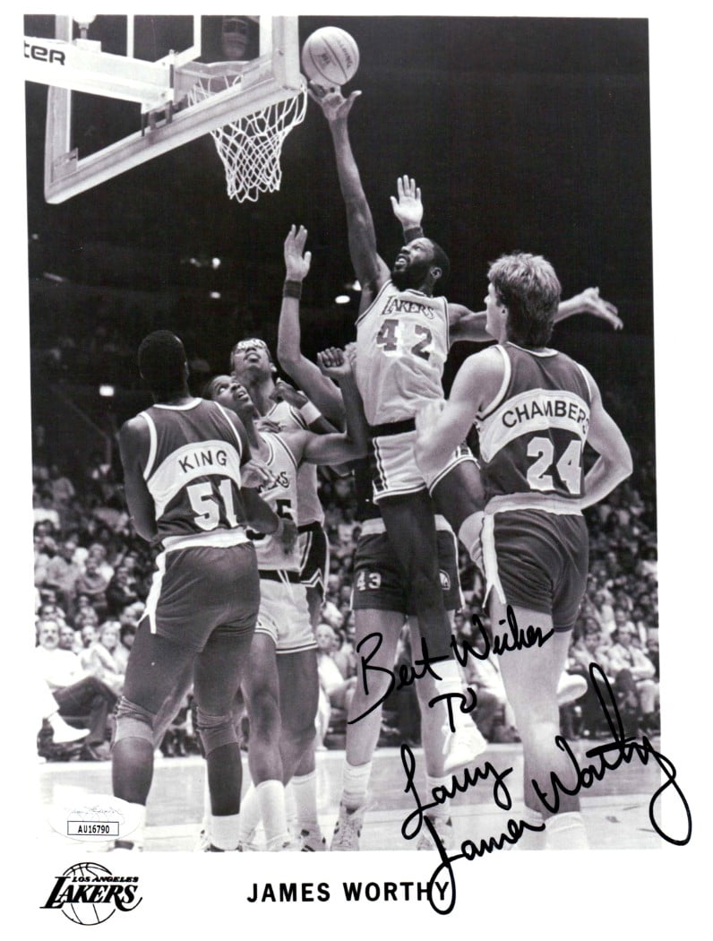James Worthy Signed Autographed 8X10 Photo Lakers B/W "To Larry" JSA ...