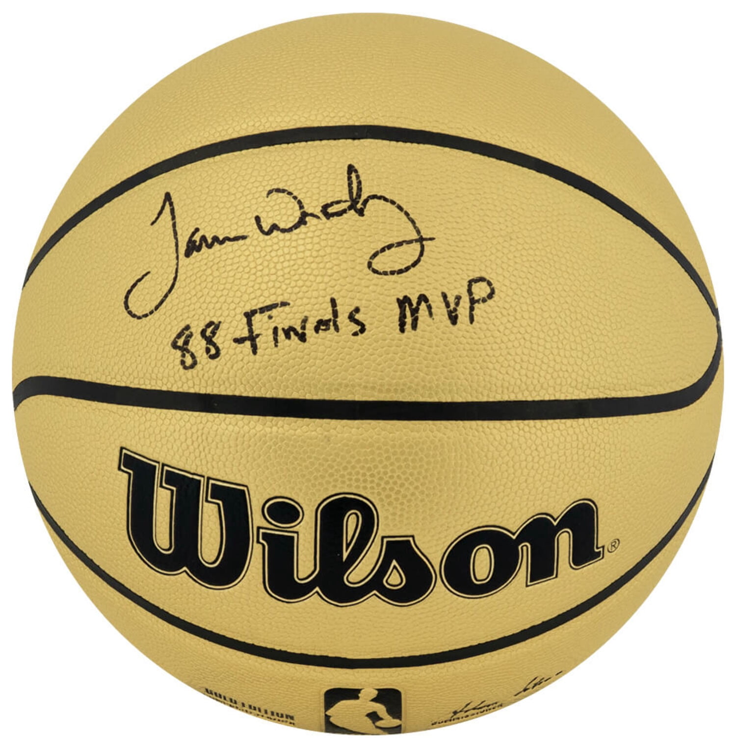 James Worthy Signed Wilson Gold NBA Basketball w/88 Finals MVP ...