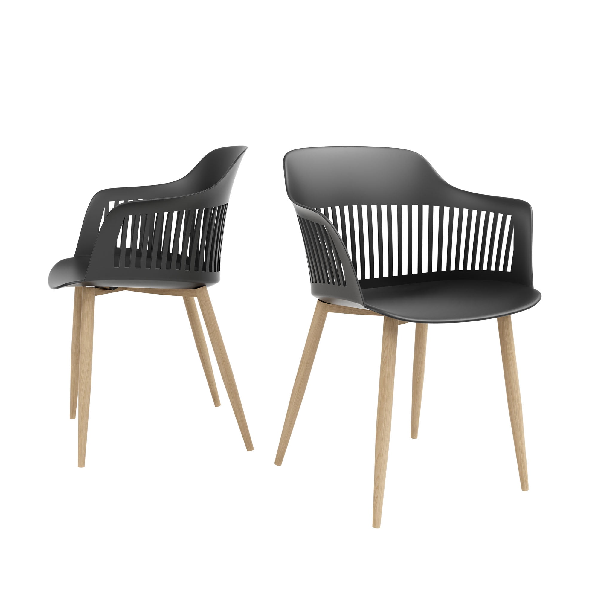 Jamesdar Blake Chair Set of 2 in Black and Natural Indoor/Outdoor ...