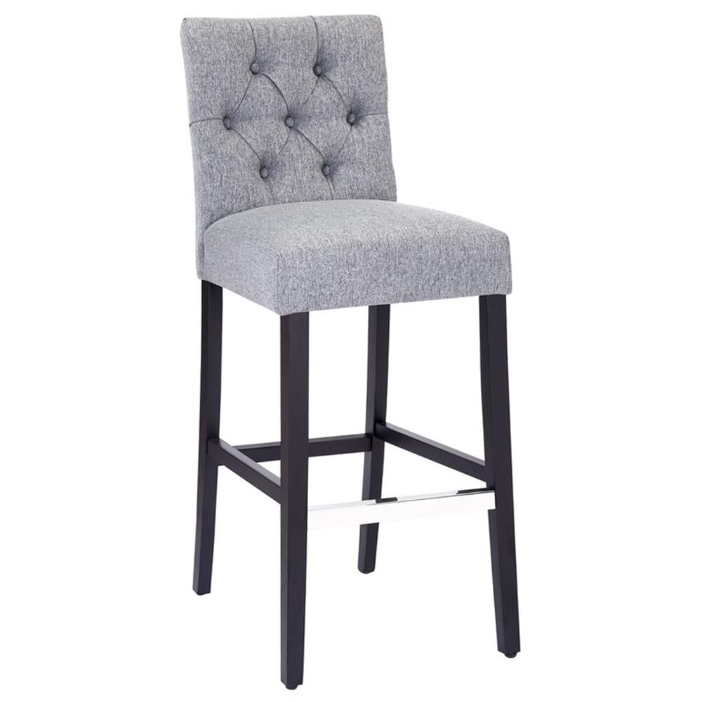 Jameson 29" Linen Fabric Tufted Upholstered Counter Stool/Black ...