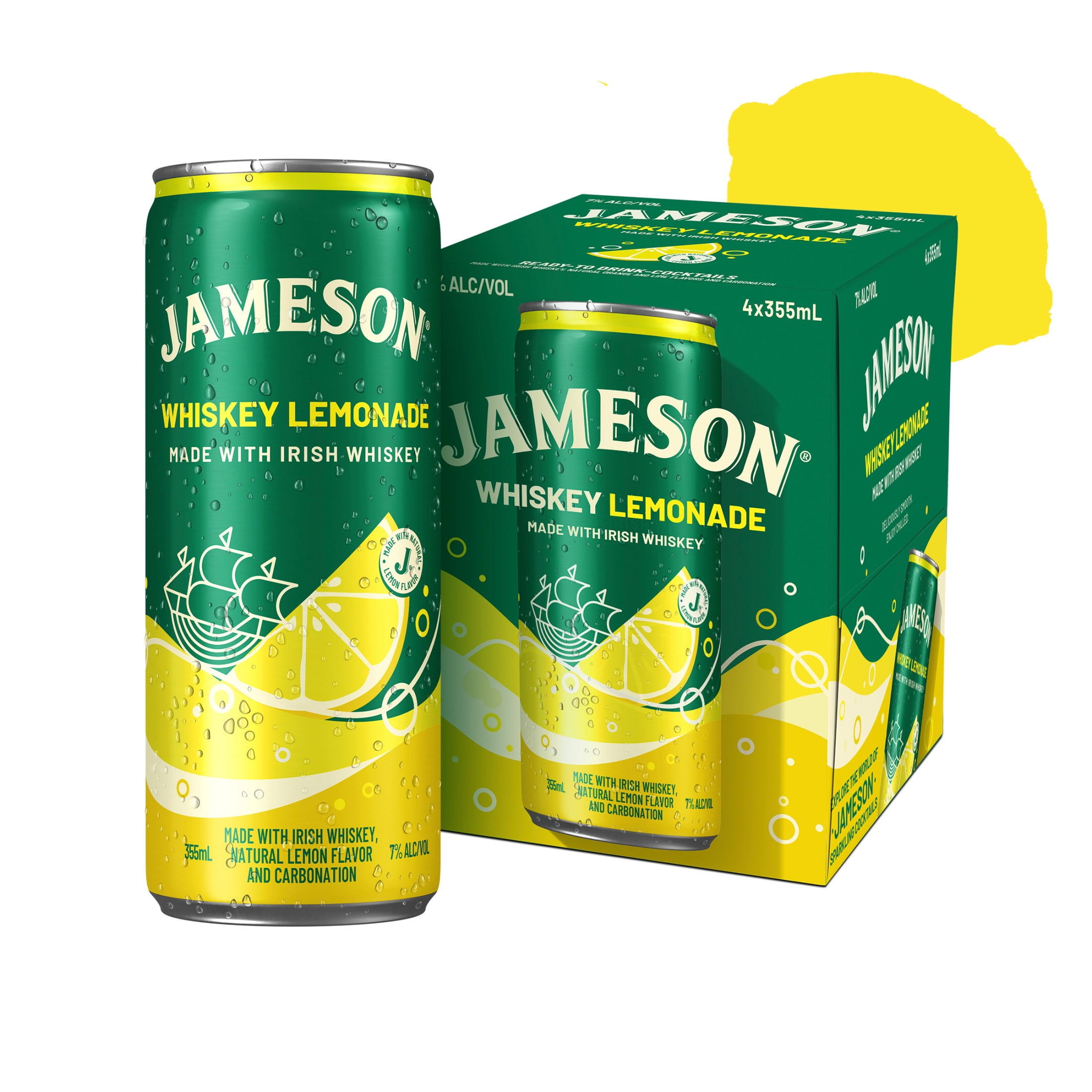 Jameson Lemonade Ready to Drink Irish Whiskey Cocktail, 4 Pack, 12 fl ...