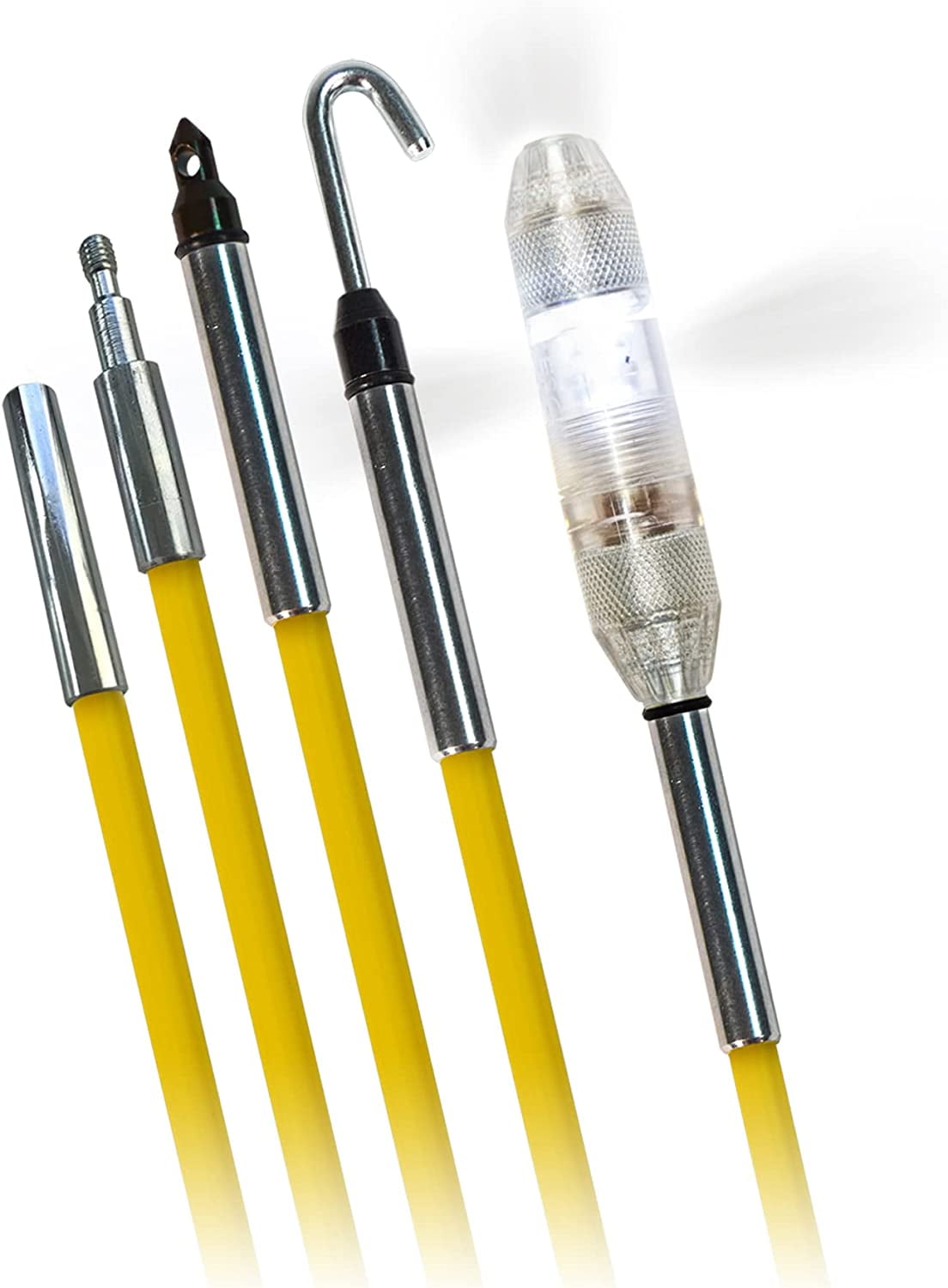 Jameson Mid-Flex Yellow Jacket Splinter Shield Coated Fish Rod Kit, Total Length 12 Ft, LED ...