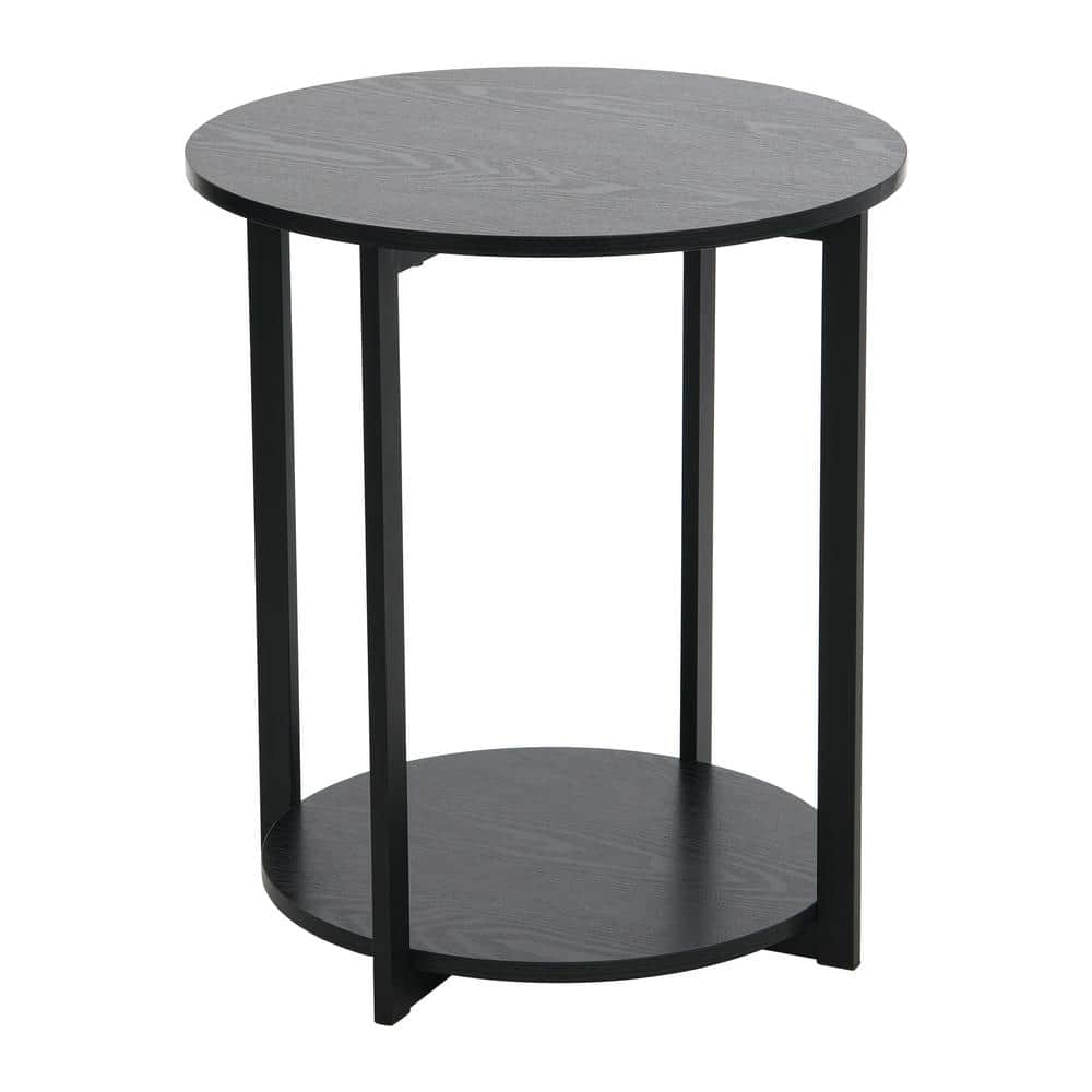 Jamestown 2 Tier End Table, Round, Black Oak, 20.3" W - Walmart.com