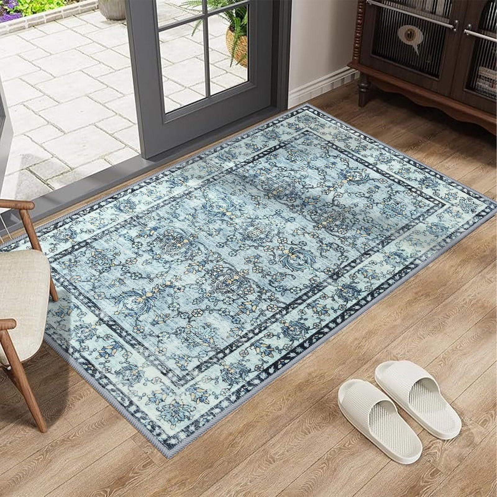 Jamfeel 2x3 Small Rugs Vintage Print Washable Door Mat Indoor Entrance ...