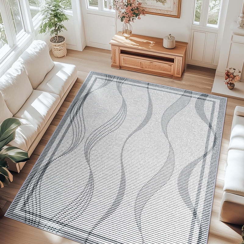 Jamfeel 5x8 Area Rugs for Living Room Modern Abstract Print Carpet Soft ...