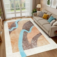 JML 5'x7' Vintage Persian Area Rug, Non-Slip, Foldable, Black, Gold ...