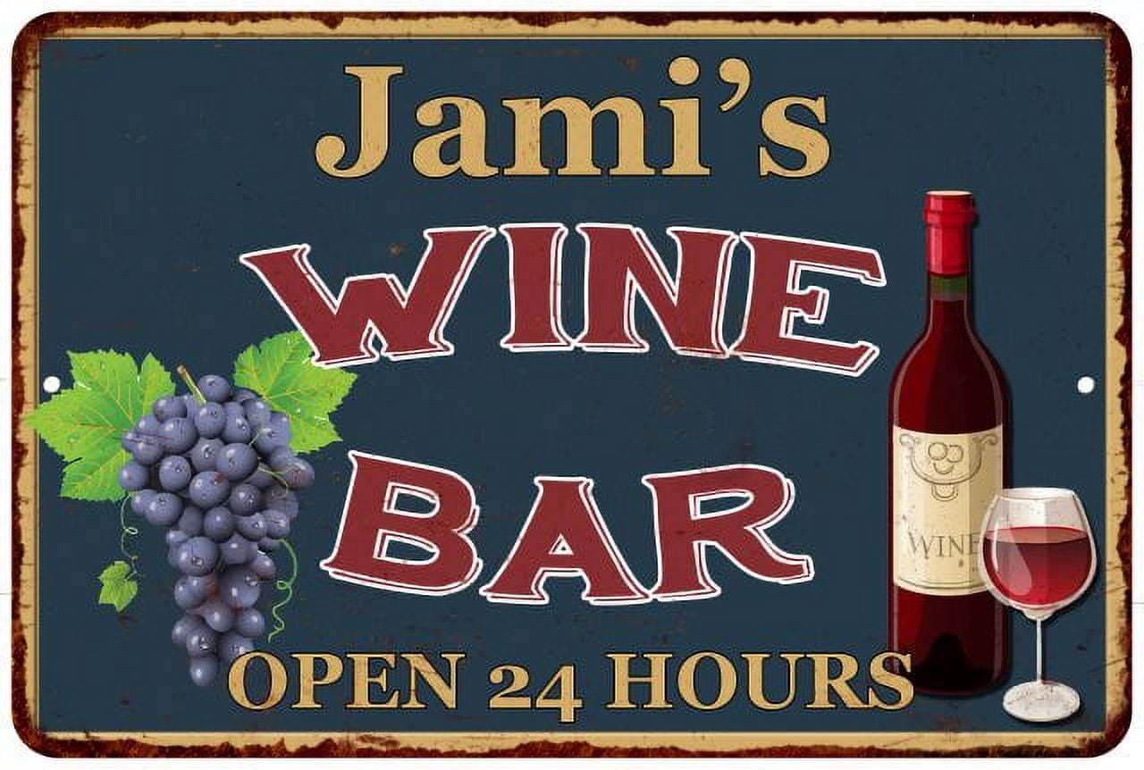 Jami's Green Wine Bar Wall Decor Kitchen Gift 8x12 Metal 108120043132 ...