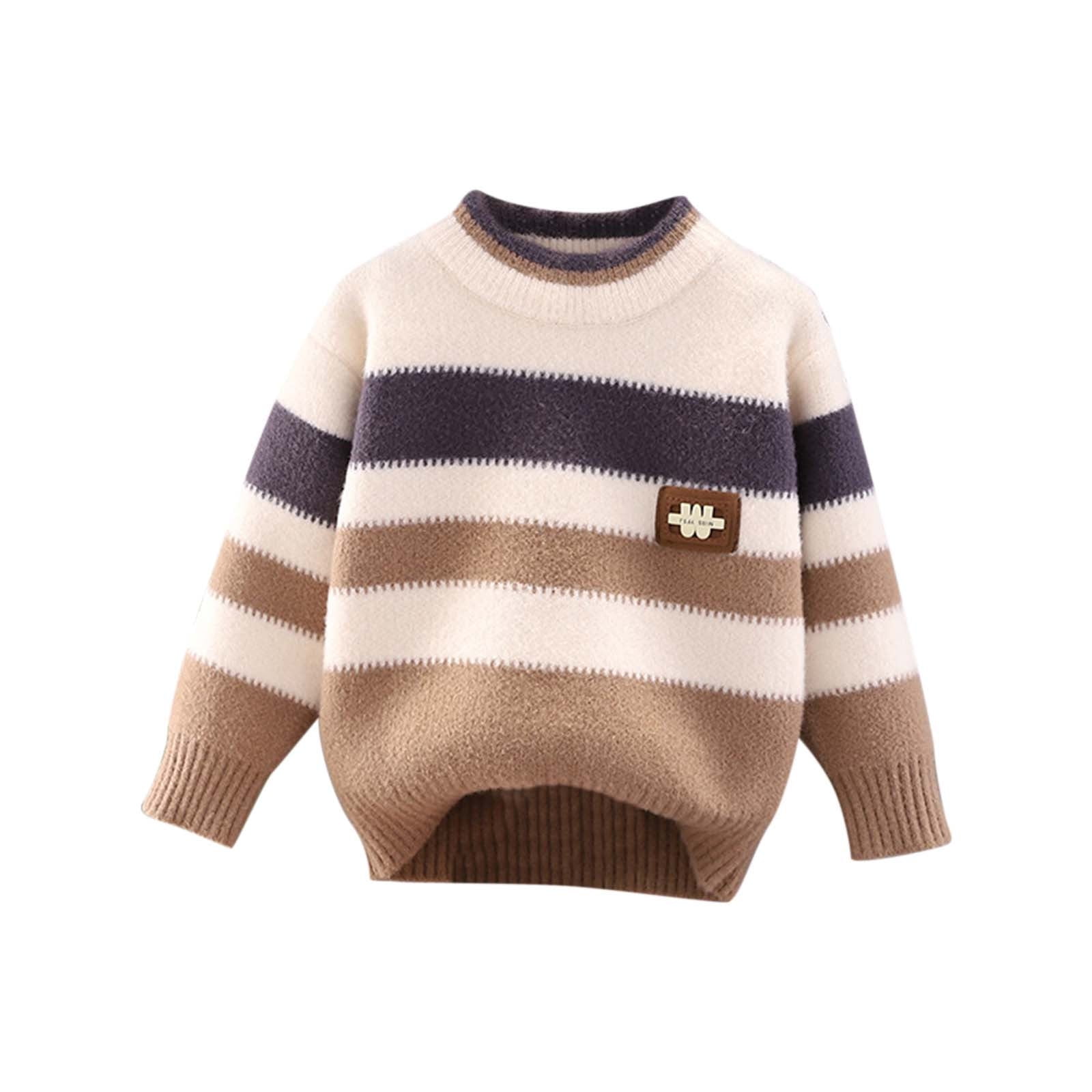 Jamicy Boys Winter Sweaters Kids Knit Sweater Sweatshirt Cute Stripes ...