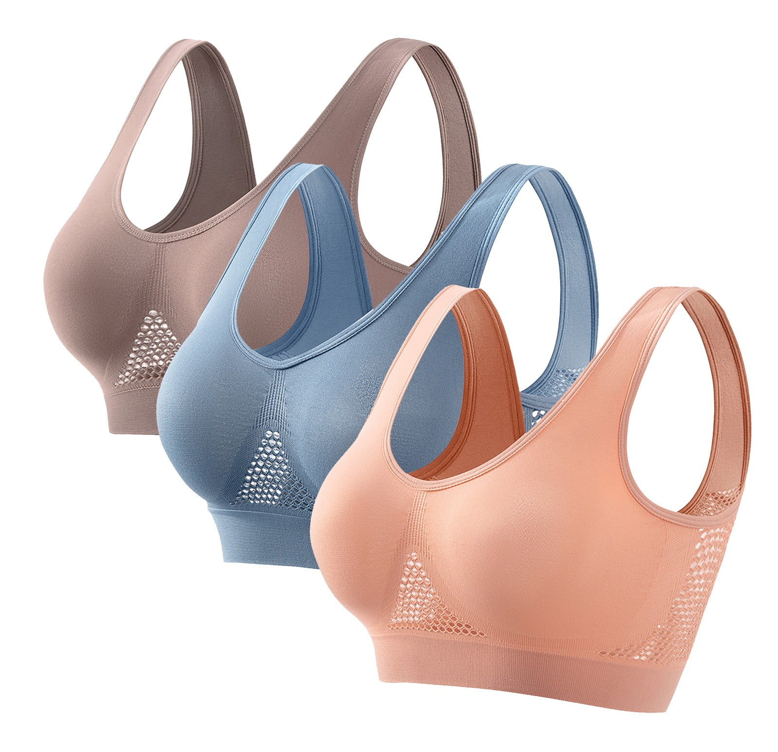 Jamicy Bras for Teens Girls Breathable Cool Bra 3 Pack Sports Bra Large ...