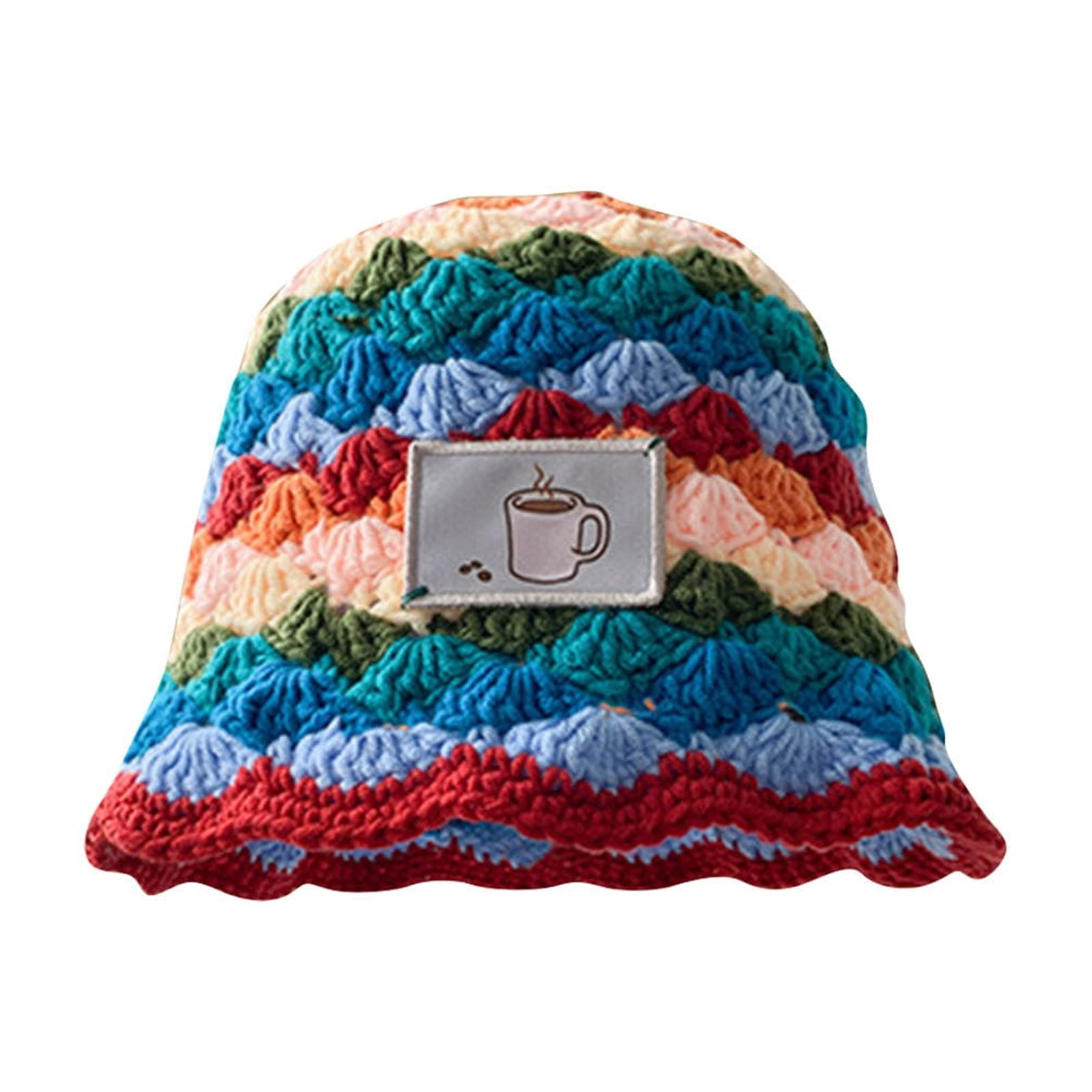 Jamicy Caps for Women Crochet Bucket Hat Women Trendy Knit Floral ...
