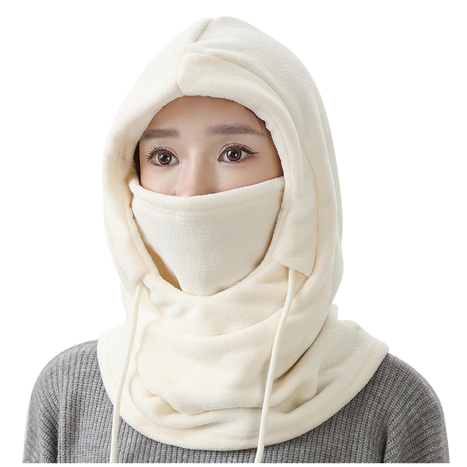 Jamicy Caps for Women Clearance Sales Winter Polar Fleece Hood Ski Masks for Men Women ...