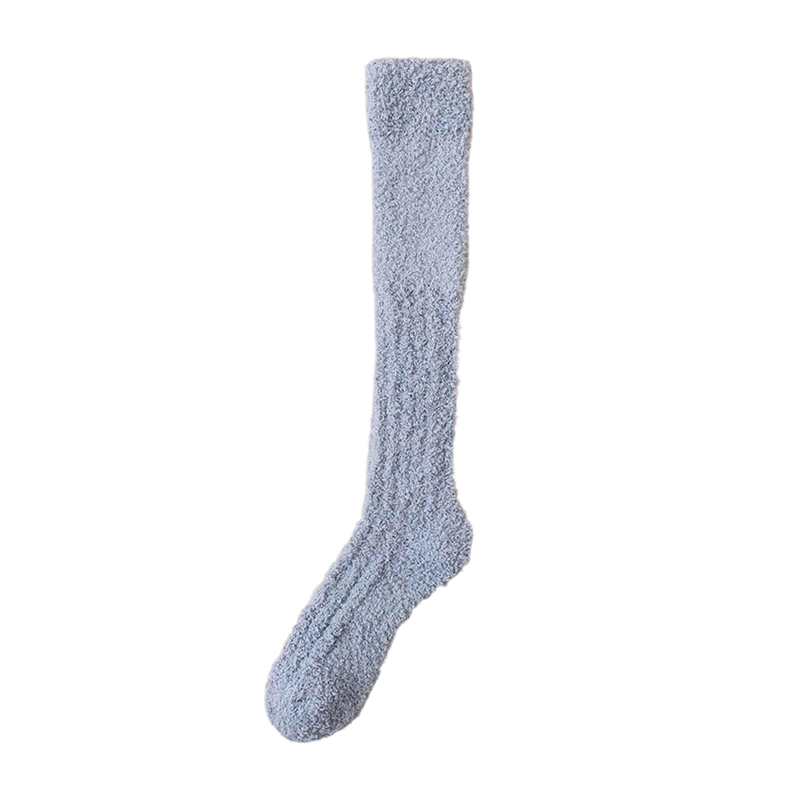 Jamicy Fuzzy Socks for Women Knee High Fluffy Soft Warm Stocking Cozy ...
