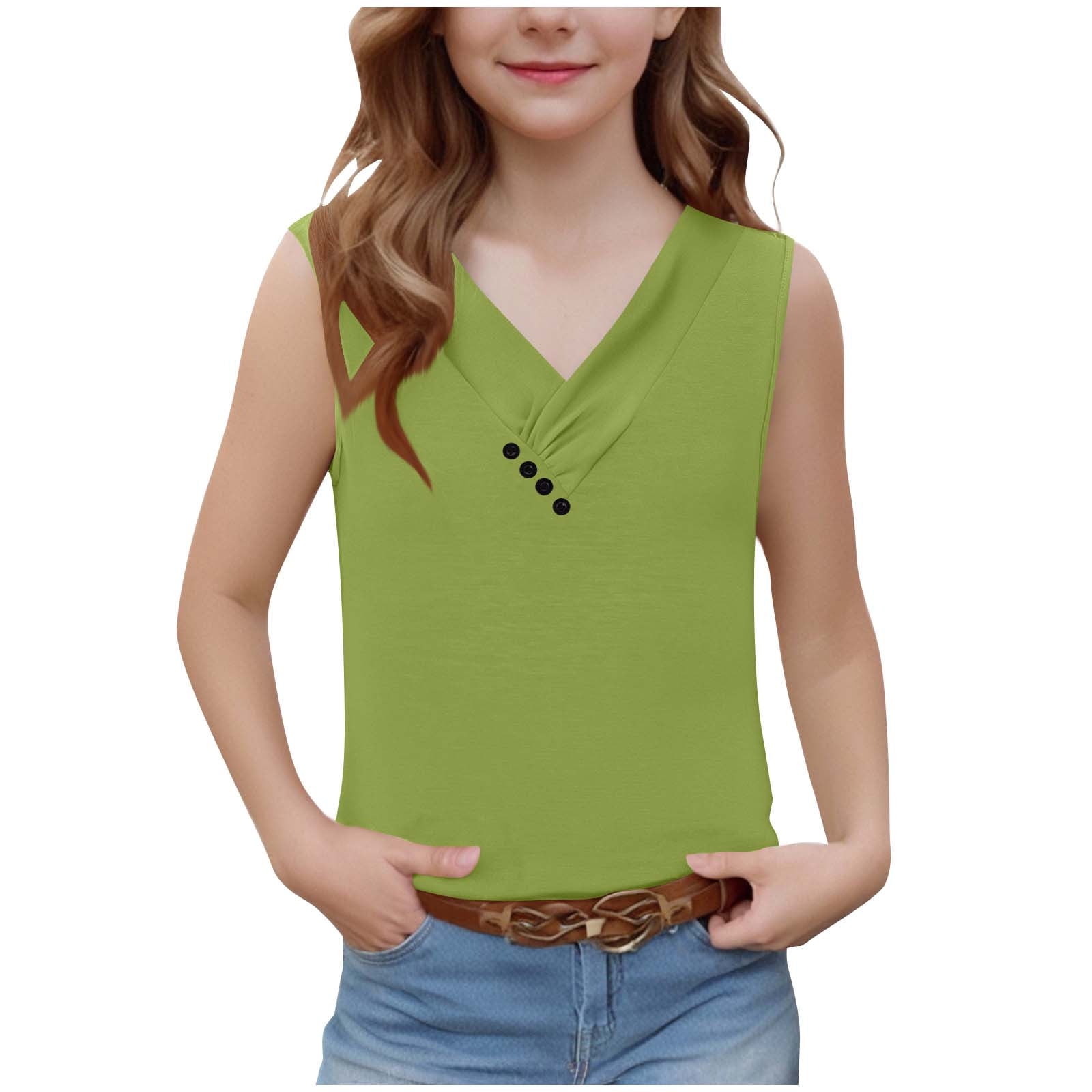 Jamicy Girls Shirts for 5-13 Years Kids Tank Top for Children Summer ...