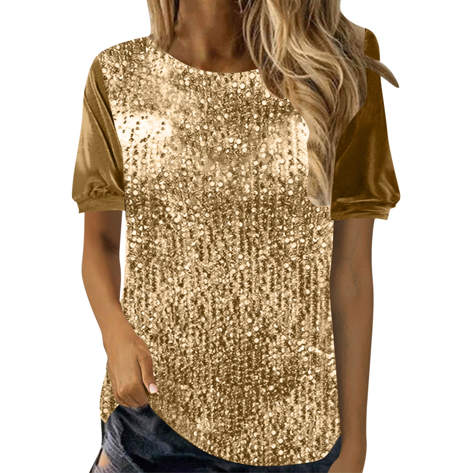 Jamicy Round Neck Shirts for Women Gift for Women Women's Sparkly ...