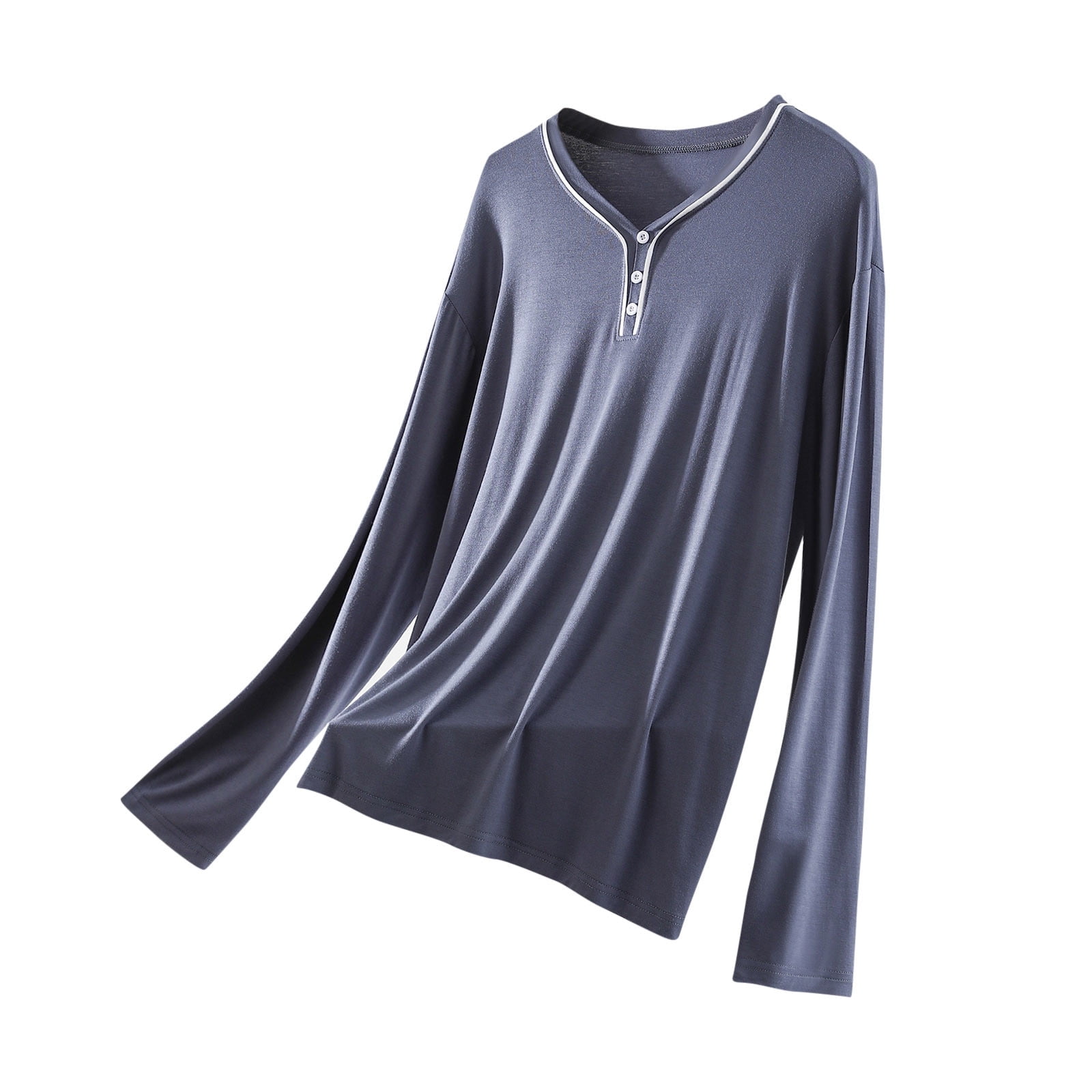 Jamicy Sleep Tops for Women Loose Simple Solid Color Button Blouse for ...