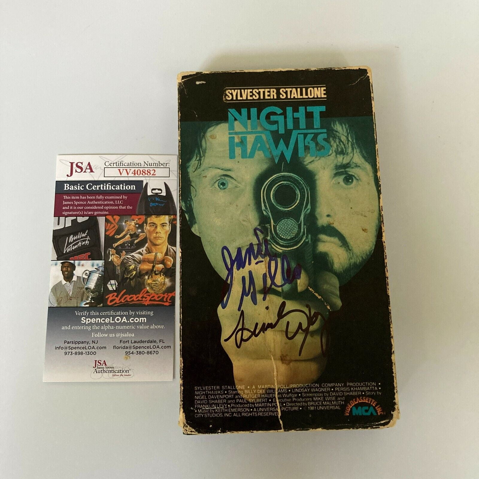 Jamie Gillis Lindsay Wagner Signed Night Hawks VHS Movie JSA COA ...