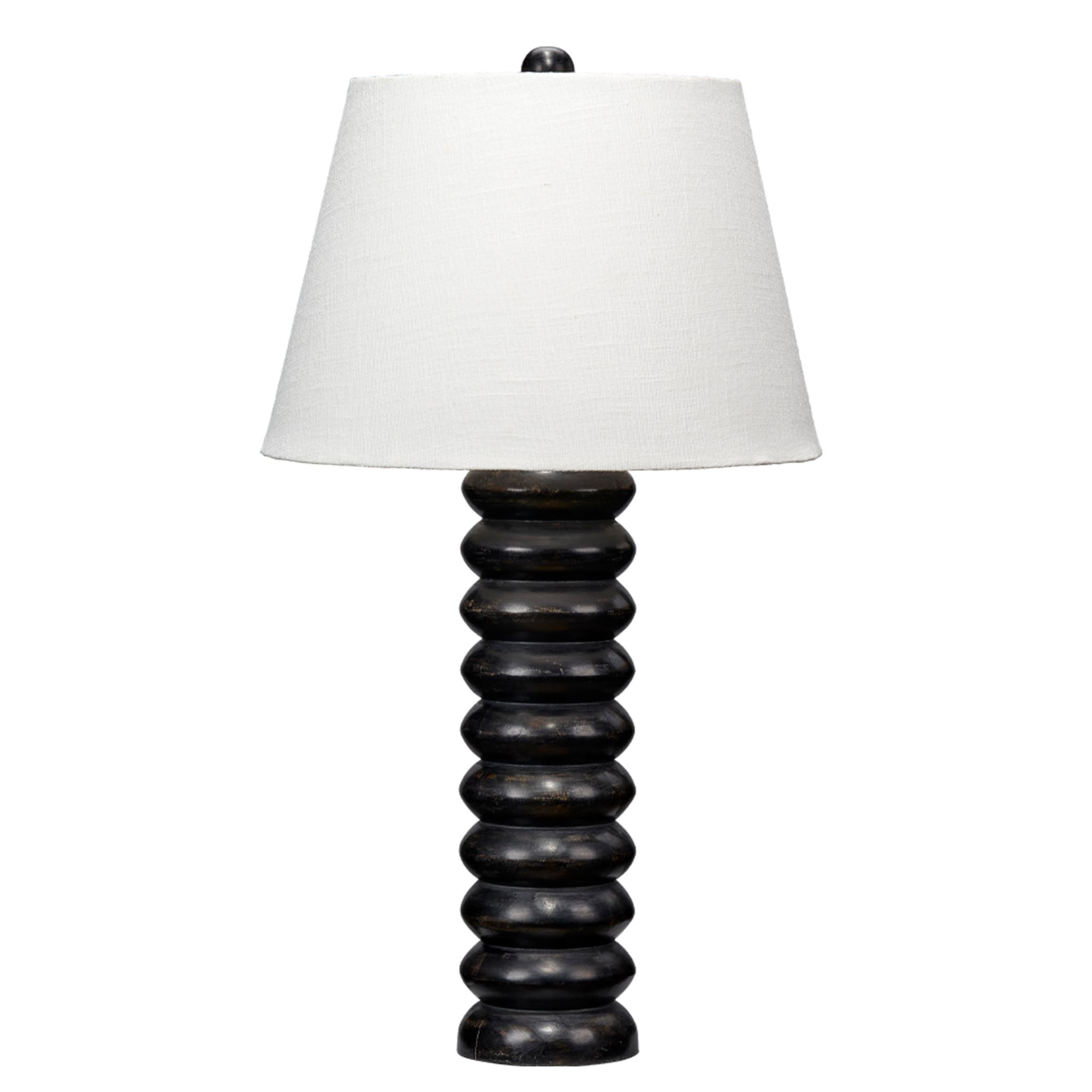 Jamie Young Abacus Mango Wood Table Lamp with Linen Shade Black ...