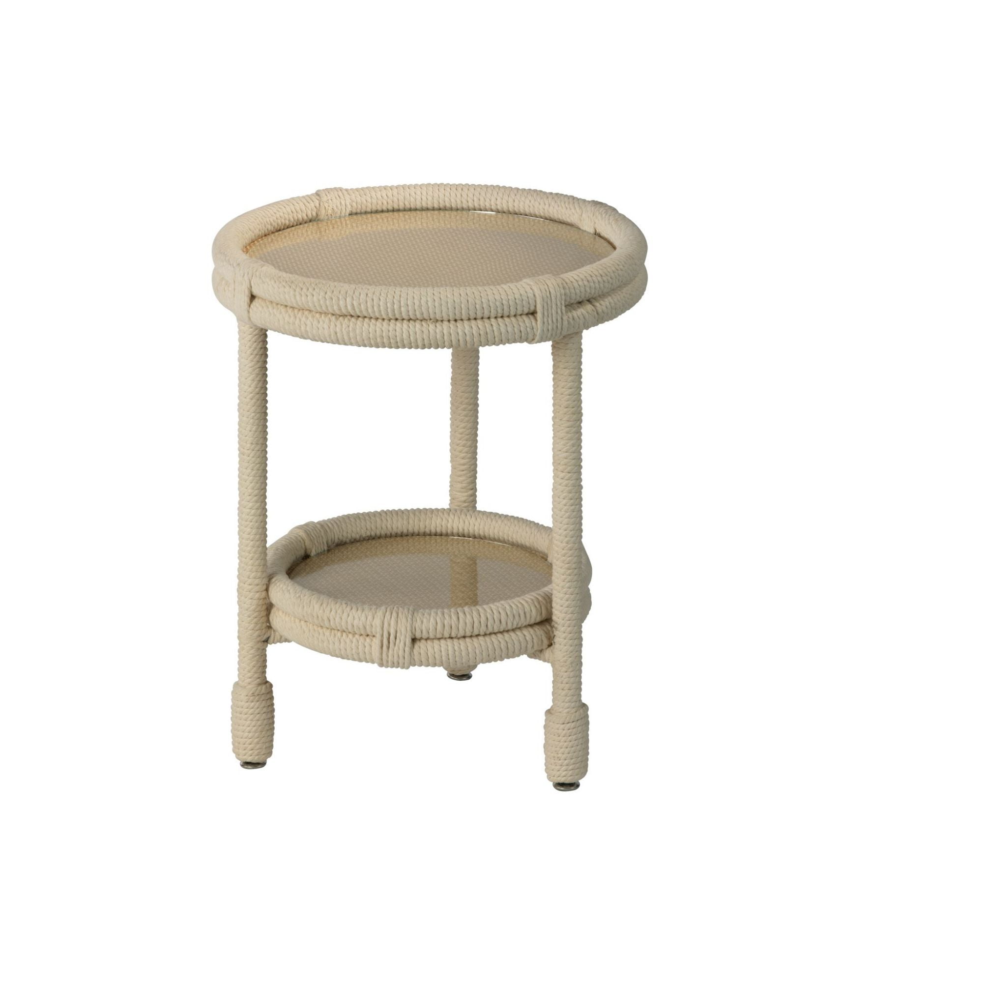 Jamie Young Co Delta Lower Shelf Coastal Cotton & Glass Side Table in ...