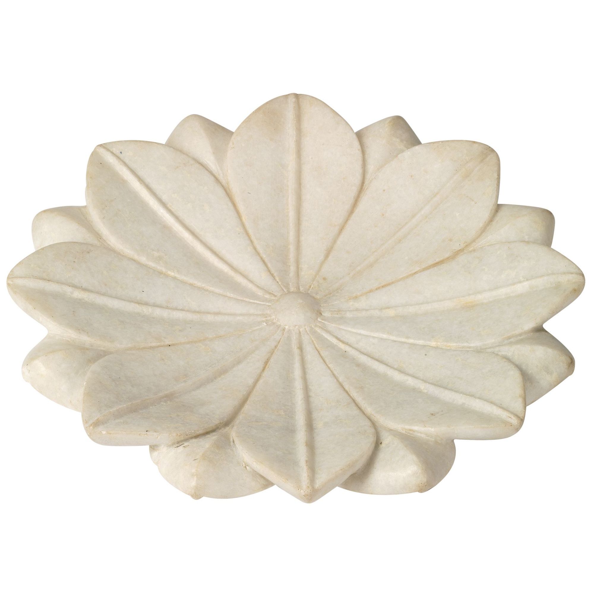 Jamie Young Co Large Contemporary Marble Lotus Plate in White - Walmart.com