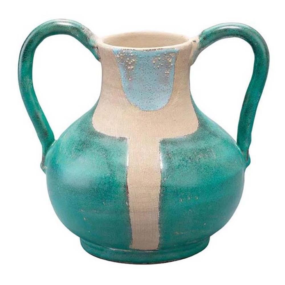 Jamie Young Co Maye Contemporary Ceramic Two Handled Vessel in Multi ...