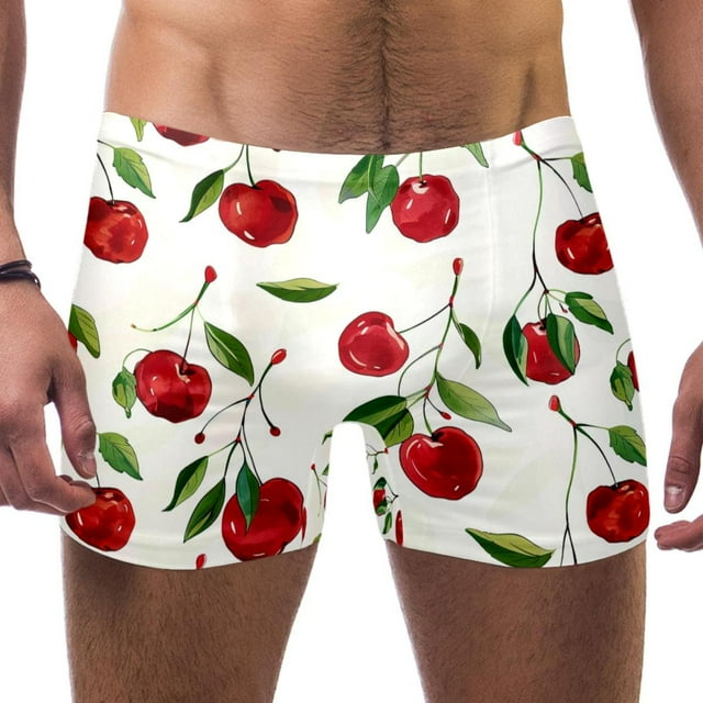 Jammers For Men Mens Athletic Swimwear Briefs Cartoon Fruit Cherry
