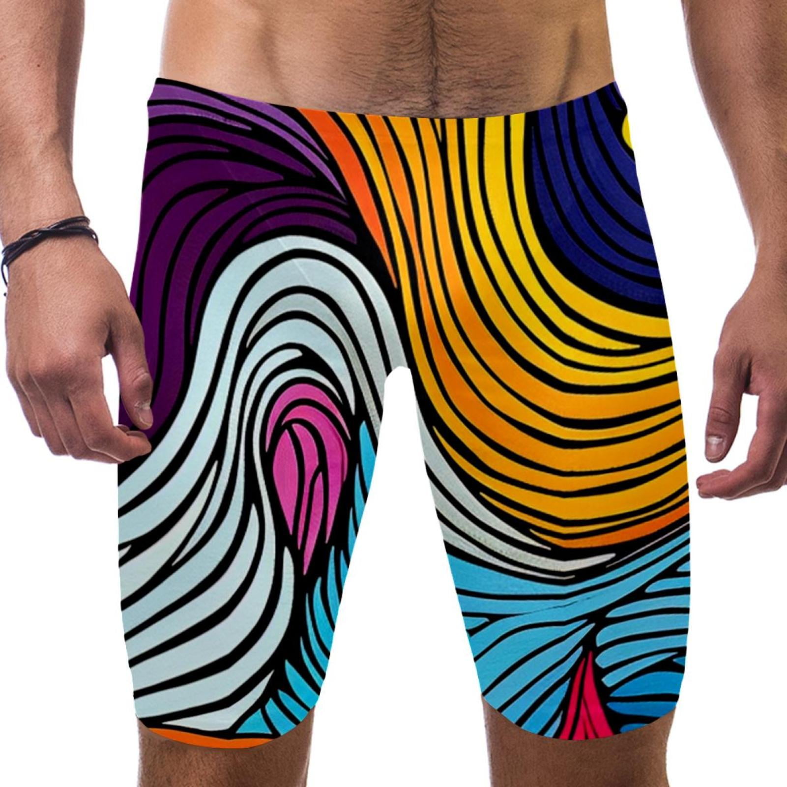 Jammers For Men Mens Athletic Swimwear Briefs Modern Abstract Art