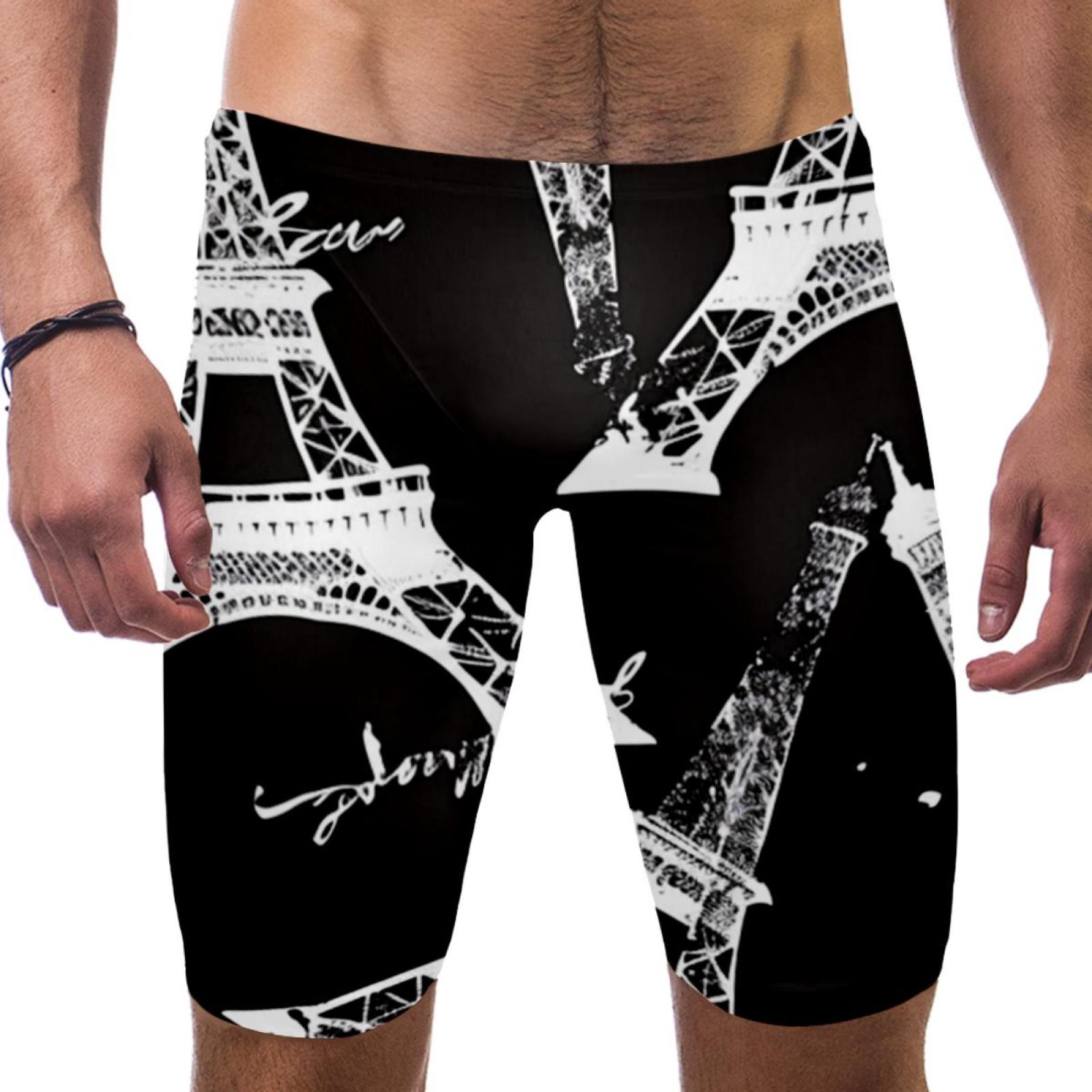 Jammers for Men, Men's Swimwear, Dark Grey White Eiffel Tower - Walmart.com