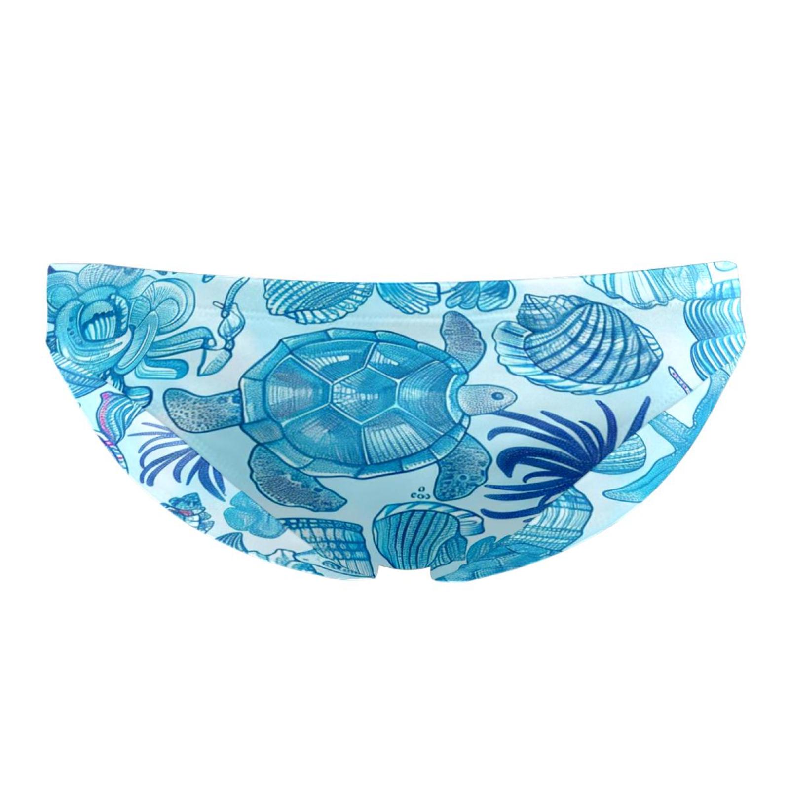 Jammers for Men, Mens Swim Jammers, Blue Sea Animal Sea Turtle Scallop ...