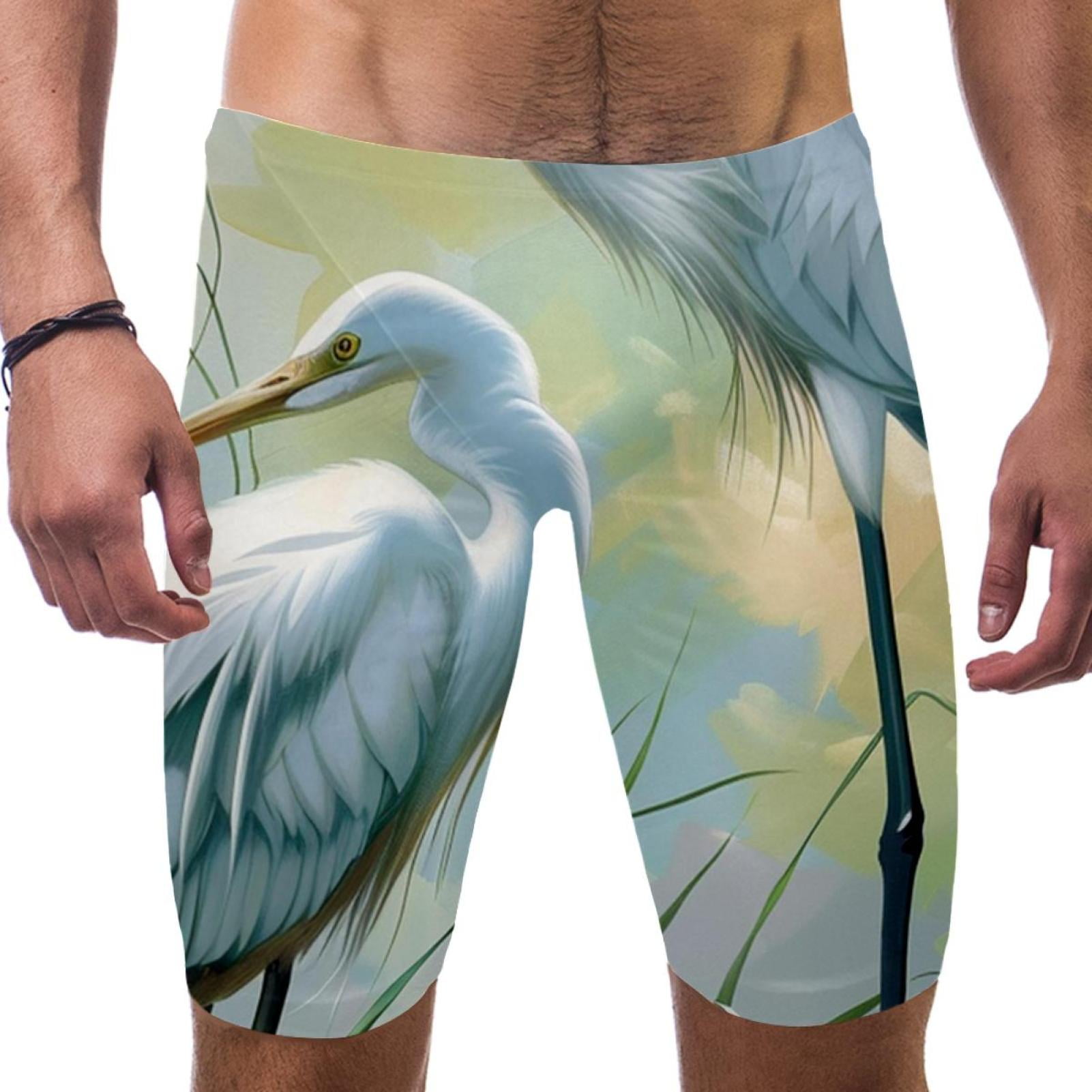 Jammers for Men, Mens Swim Jammers, Painting Art Crane Bamboo - Walmart.com