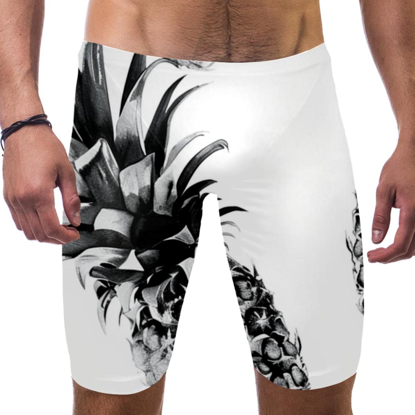 Jammers for Men, Swim Briefs for Men, Modern Gray Fruit Pineapple ...