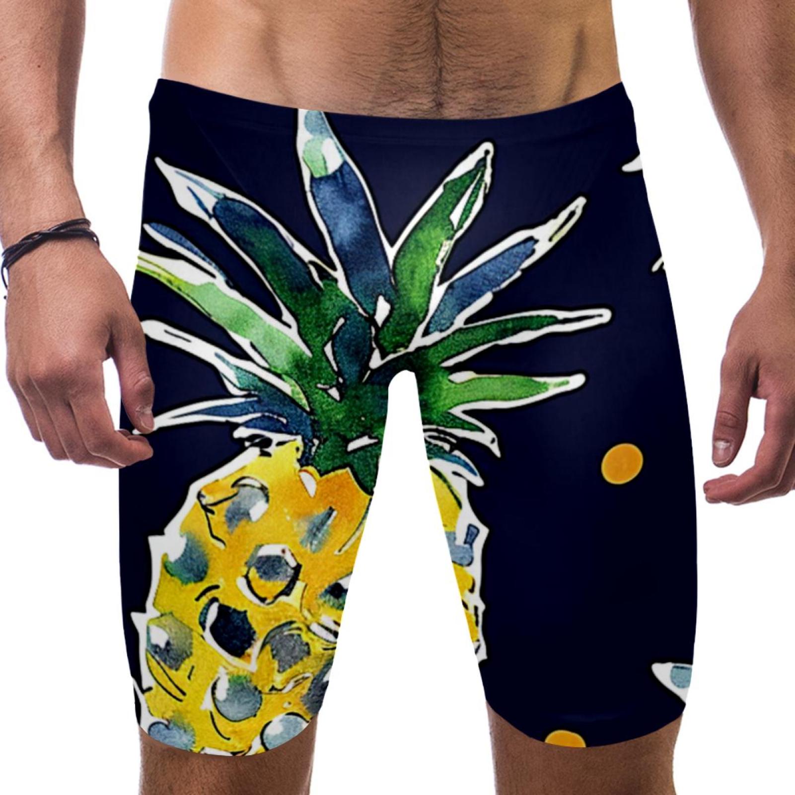 Jammers for Men, Swim Briefs for Men, Navy Blue Polka Dot Tropical ...
