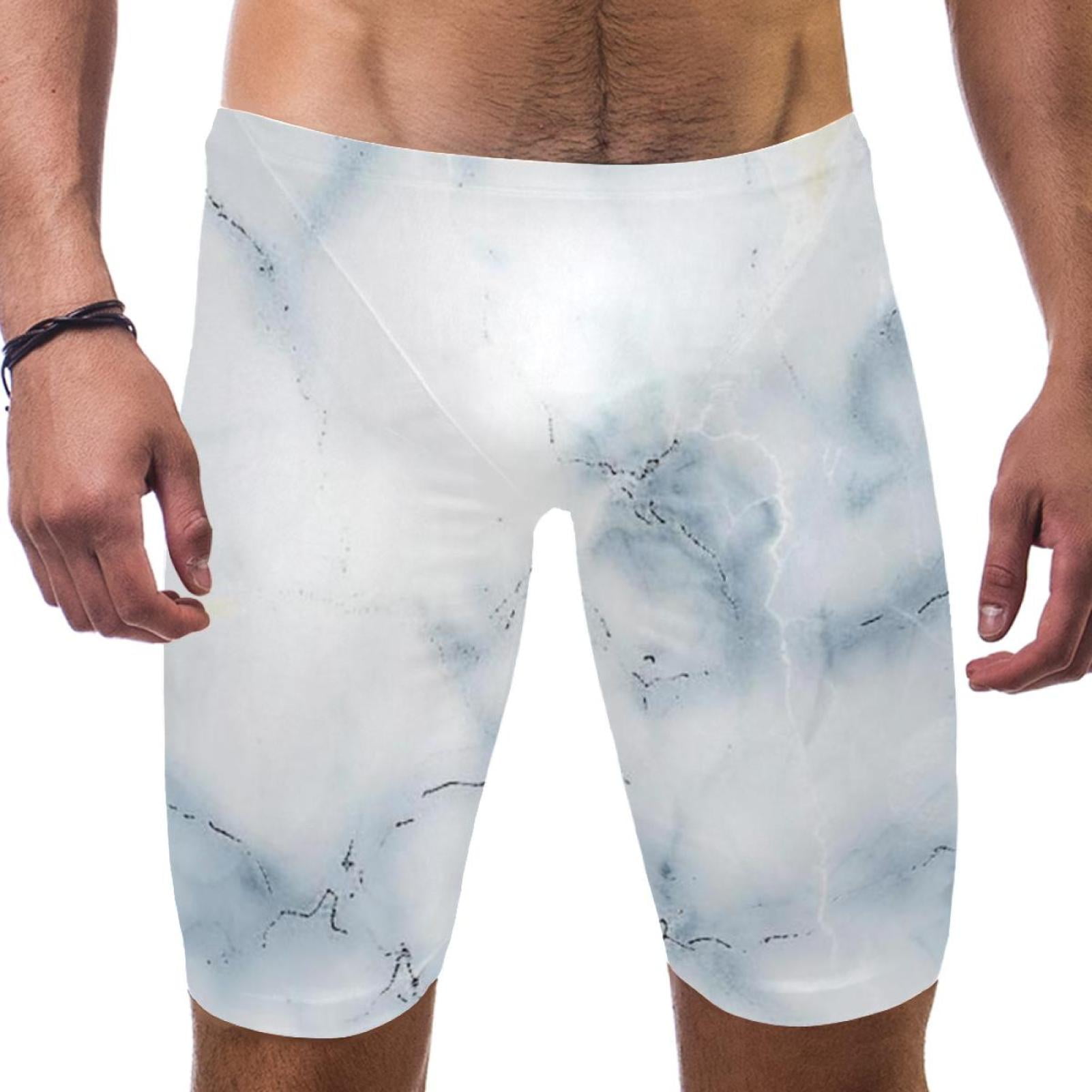 Jammers for Men, Swim Briefs for Men, White Marble Pattern - Walmart.com