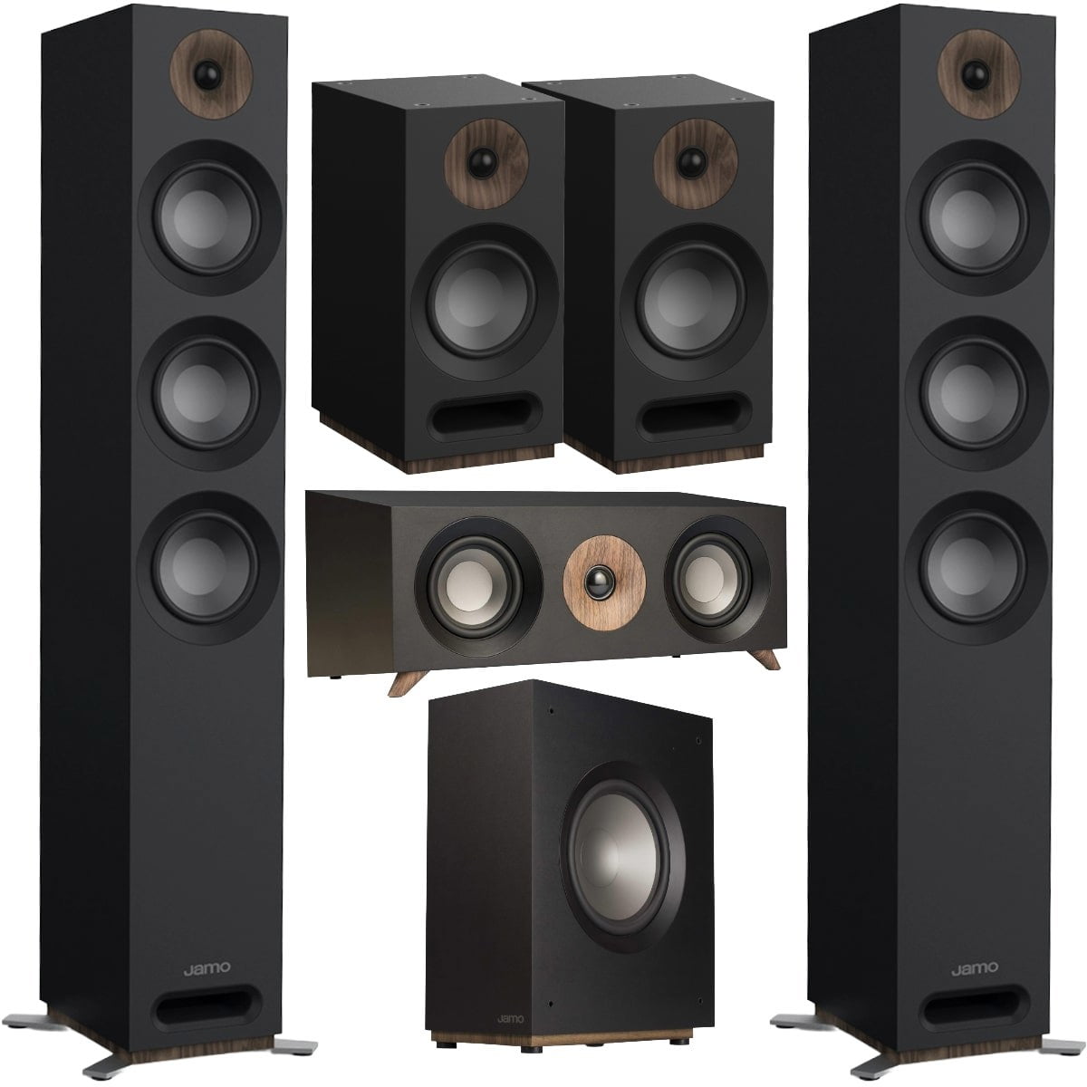 Jamo S 809 5.1 Home Theater Speaker System Bundle with Floorstanding ...