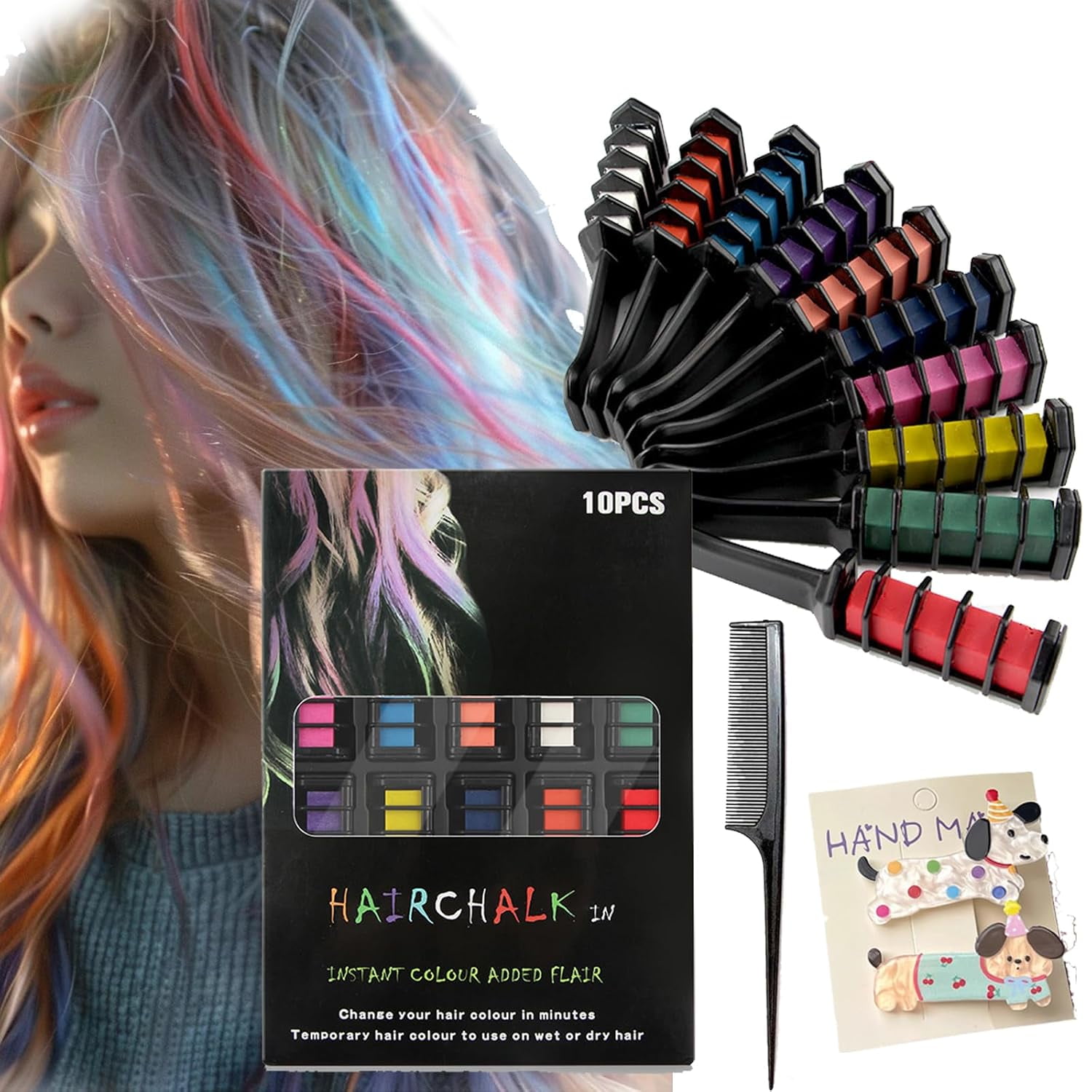 Jampastry Hair Color Combs, Appehinglaus Hair Dye Comb, 10 Colors Hair ...