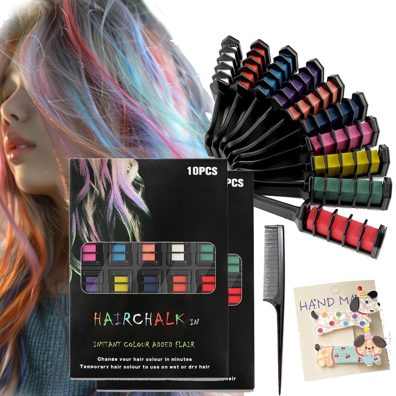 Jampastry Hair Color Combs, Appehinglaus Hair Dye Comb, 10 Colors Hair ...