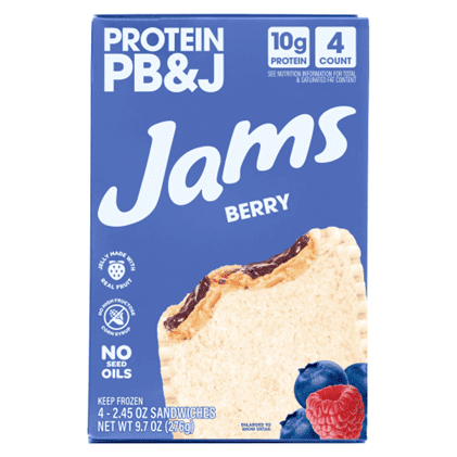 Jams Berry 10g Protein PB&J Frozen Sandwiches 4 Count, 9.7 Oz - Walmart.com