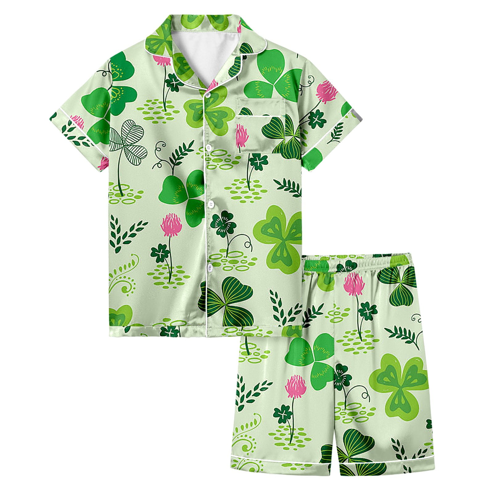 Jamsmile Kids Girls Pajamas St. Patrick's Day Short Sleeve Green Shirts ...