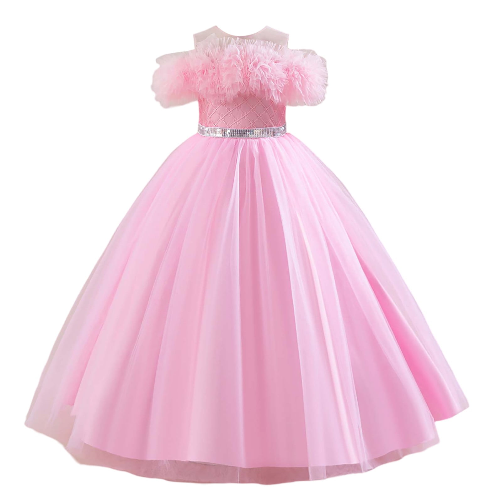 Jamsmile Toddler Girls Dress Flowers Lace Trim Birthday Princess ...