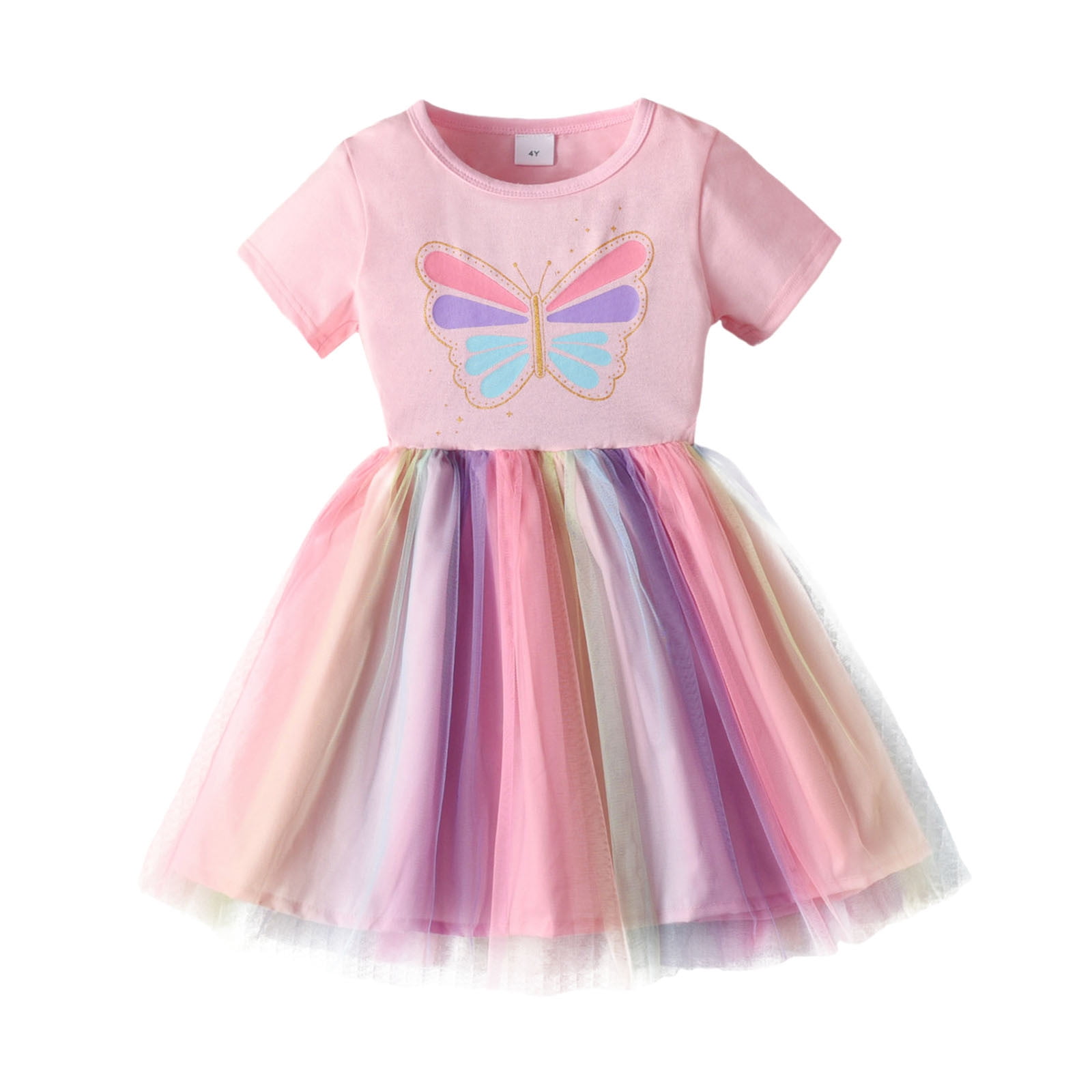 Jamsmile Toddler Girls Dress Short Sleeve Catoon butterfly Print ...