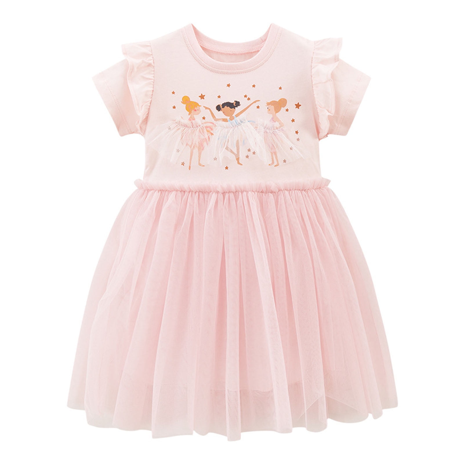Jamsmile Toddler Girls Dress Summer Cartoon Lace Tiered Swing Midi Tutu ...