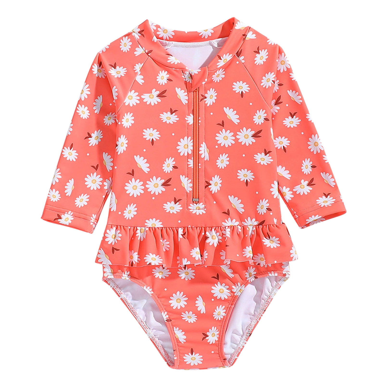 Jamsmile Toddler Girls Swimsuits One Piece Long Sleeve Floral Print ...
