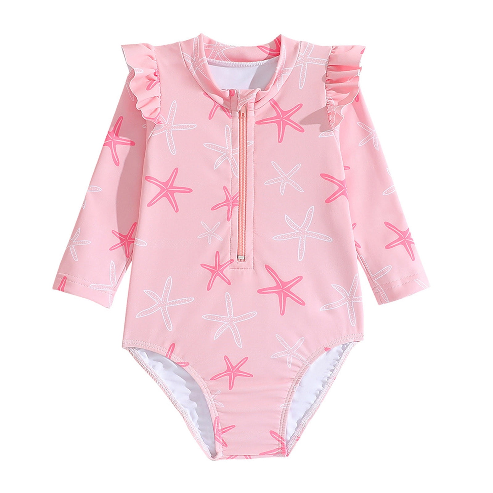 Jamsmile Toddler Girls Swimsuits One Piece Rash Guard Long Sleeve Beach ...