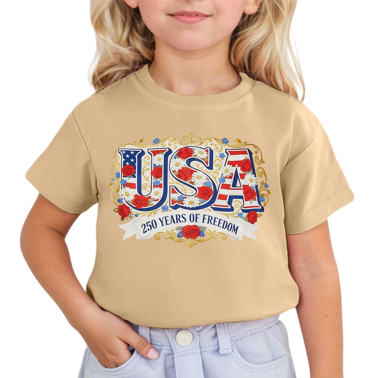Jamsmile Toddler Girls Tshirts Independence Day Graphic Tee Short ...
