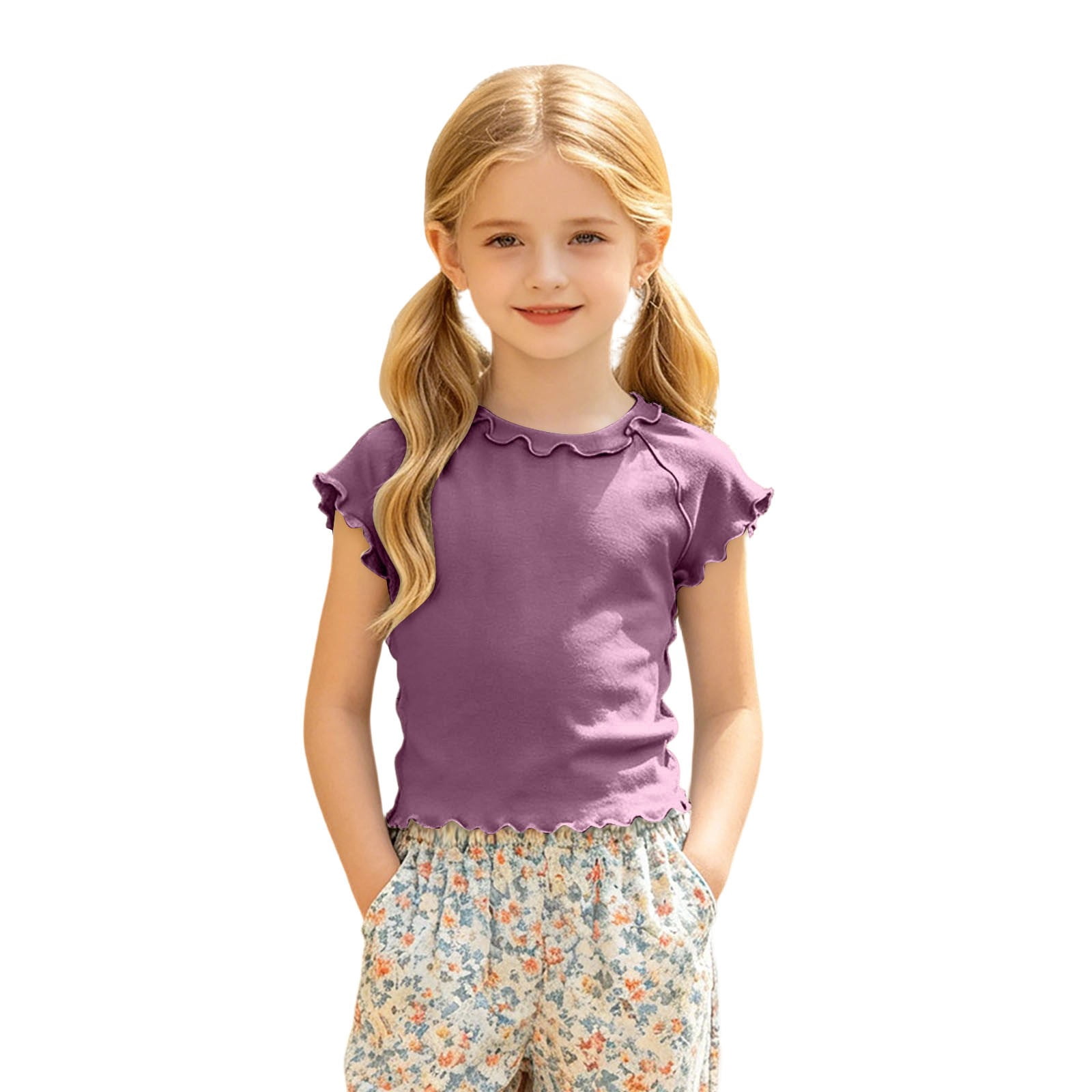 Jamsmile Toddler Girls Tshirts Summer Knitted Tee Shirts Short Sleeve ...
