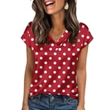 Jamsmile Women Tshirts Satin Elegant V Neck Summer Blouse Short Sleeves ...