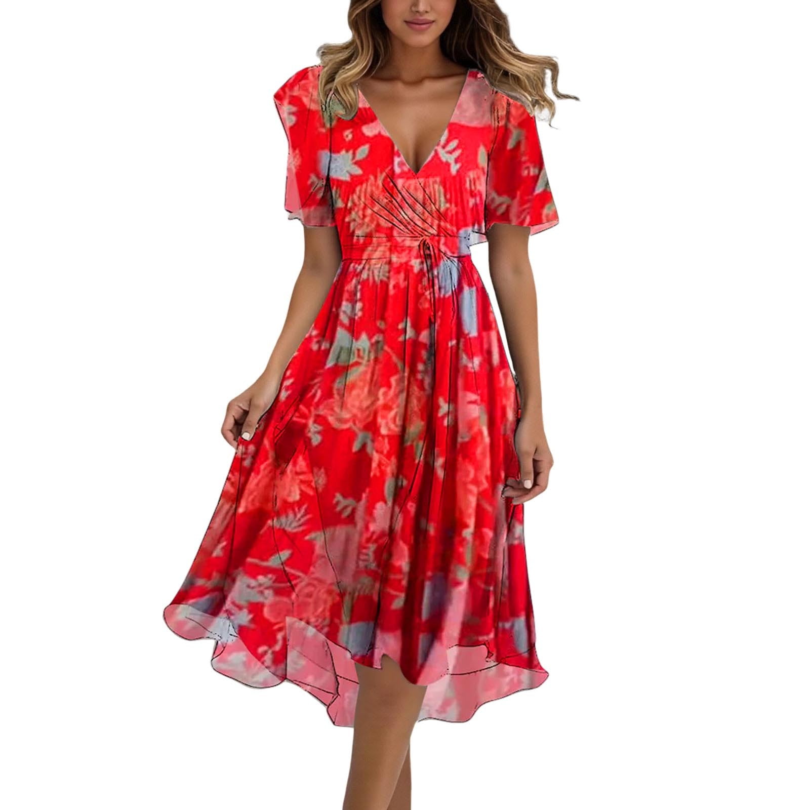 Summer Jam Red Floral Summer Dress Dresses Showpo Summer Jam Sweetheart ...