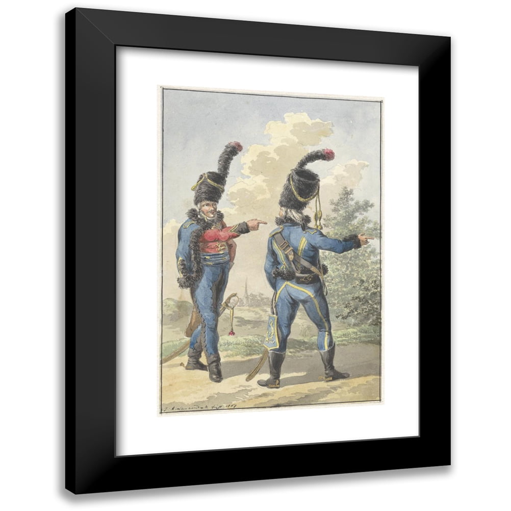 Jan Anthonie Langendijk Dzn 17x24 Black Modern Framed Museum Art Print Titled - Two Standing ...