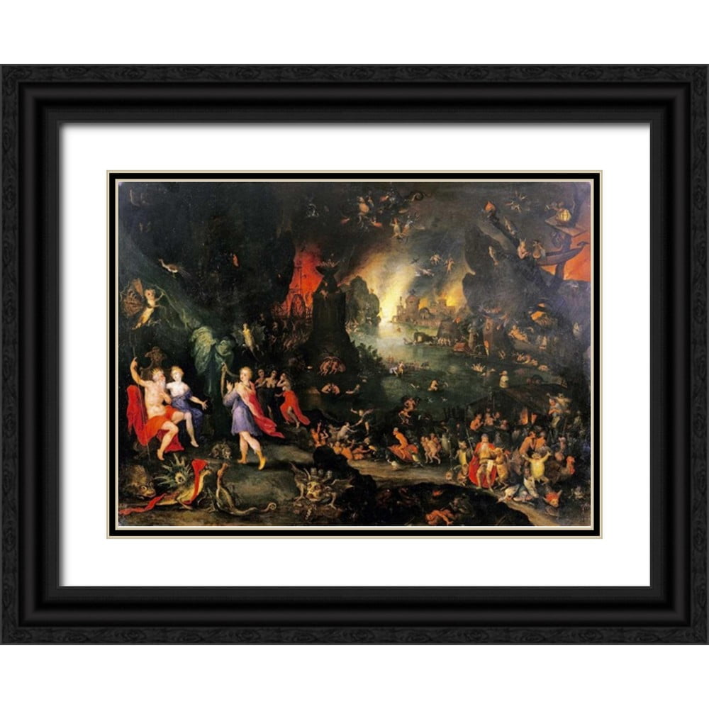 Jan Brueghel the Younger 24x19 Black Ornate Wood Framed with Double ...
